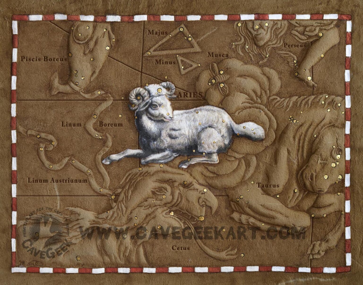 Aries Constellation Map Reproduction - Cave Geek Art