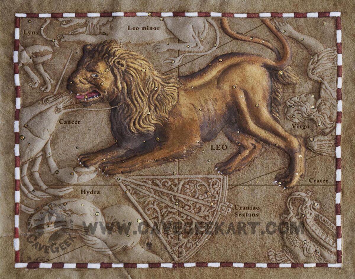 Leo Constellation Map Reproduction - Cave Geek Art