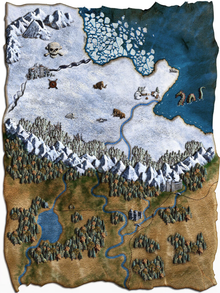 Frigid Journeys Map Digital Asset Pack - Cave Geek Art