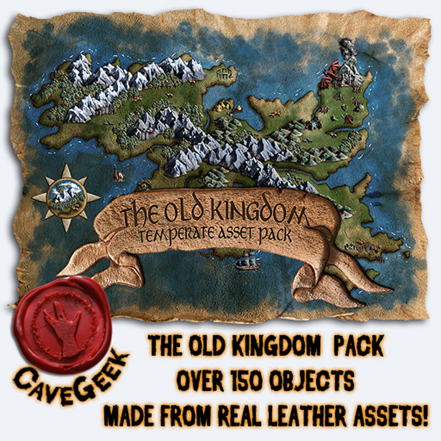 The Old Kingdom Maps Digital Asset Pack - Cave Geek Art