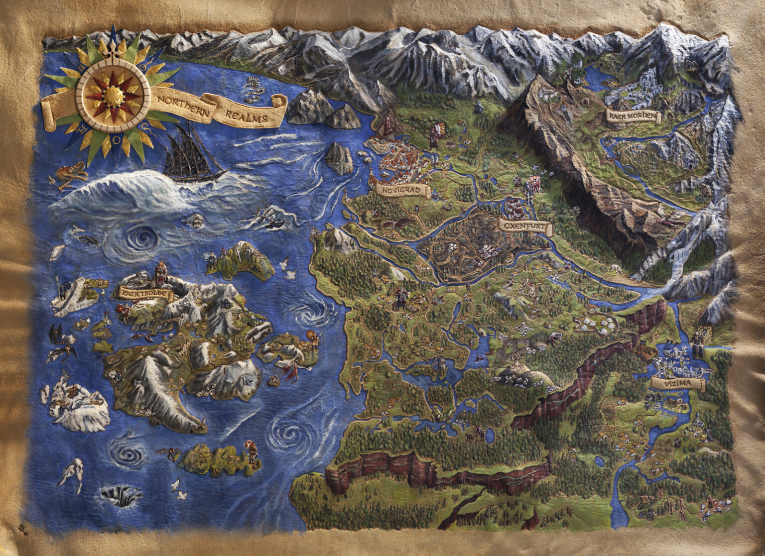 The Witcher 3 World Map Reproduction - Cave Geek Art