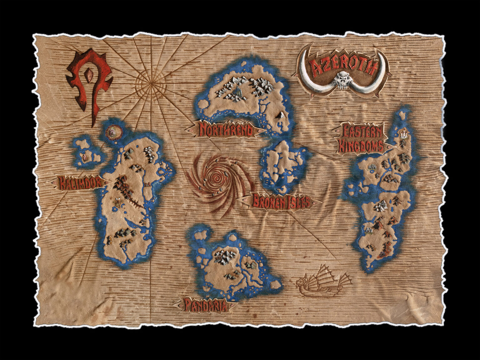 World of Warcraft - Azeroth Map Reproduction - Cave Geek Art